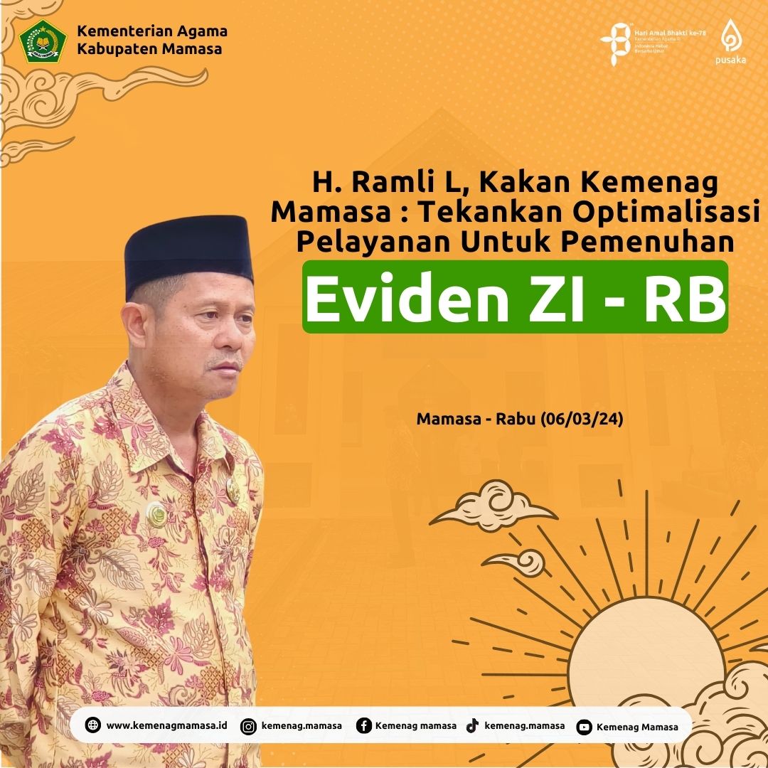 H. Ramli L, Kakan Kemenag Mamasa : Tekankan Optimalisasi Pelayanan ...